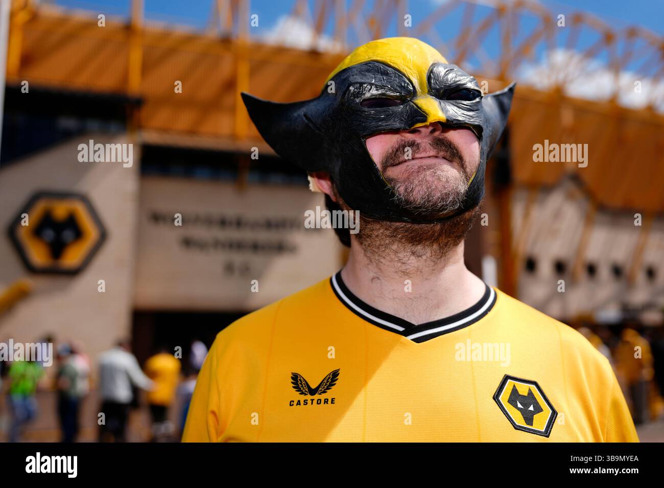 Wolverhampton Wanderers fan Kevin stands outside Molineux Stadium ...