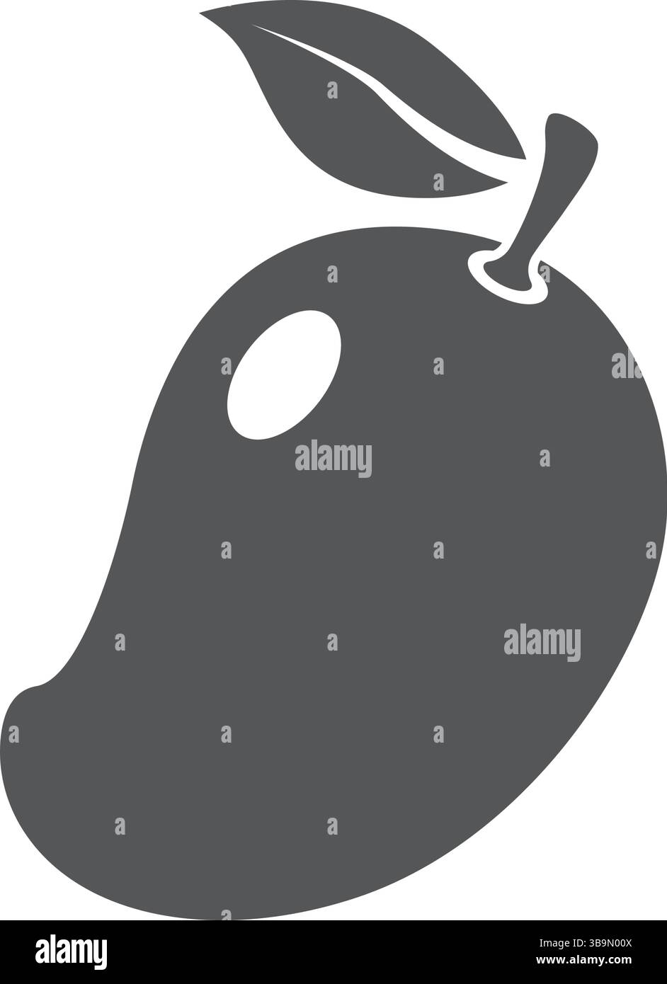 Fresh mango fruit icon in flat style. Tropical plant vector ...