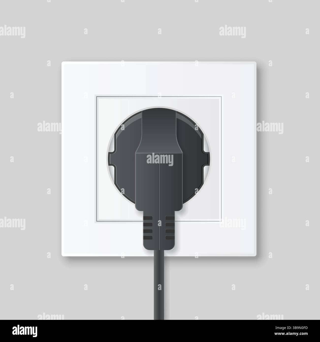 Electric socket icon in flat style. Connection and disconnection vector ...