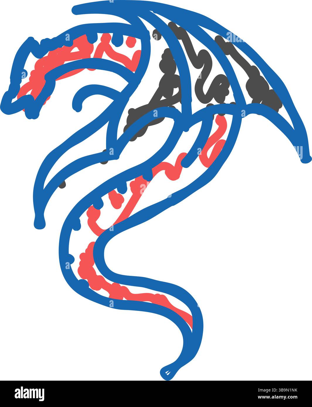 dragon tattoo art vintage icon doodle illustration Stock Vector Image ...
