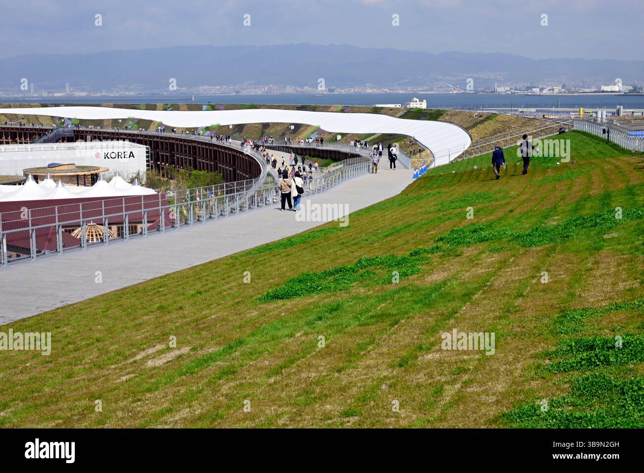 Visitors walking along the Grand Ring, the large circular skywalk at ...