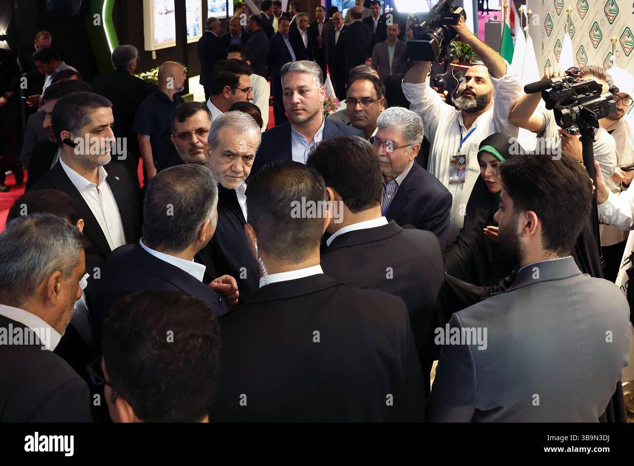 Iranian President, Masoud Pezeshkian, visits the Iran Oil Exhibition ...