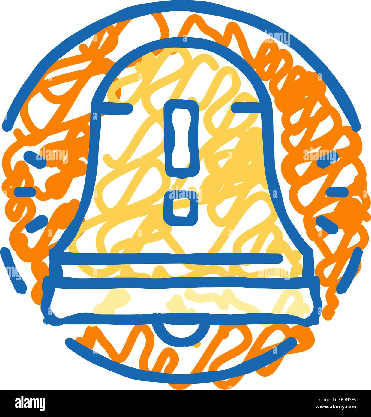 notification bell alert icon doodle illustration Stock Vector Image ...