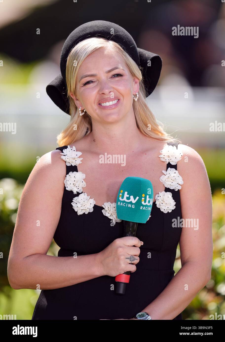 Leonna Mayor, ITV Racing, at Lingfield Park racecourse, Surrey. Picture ...