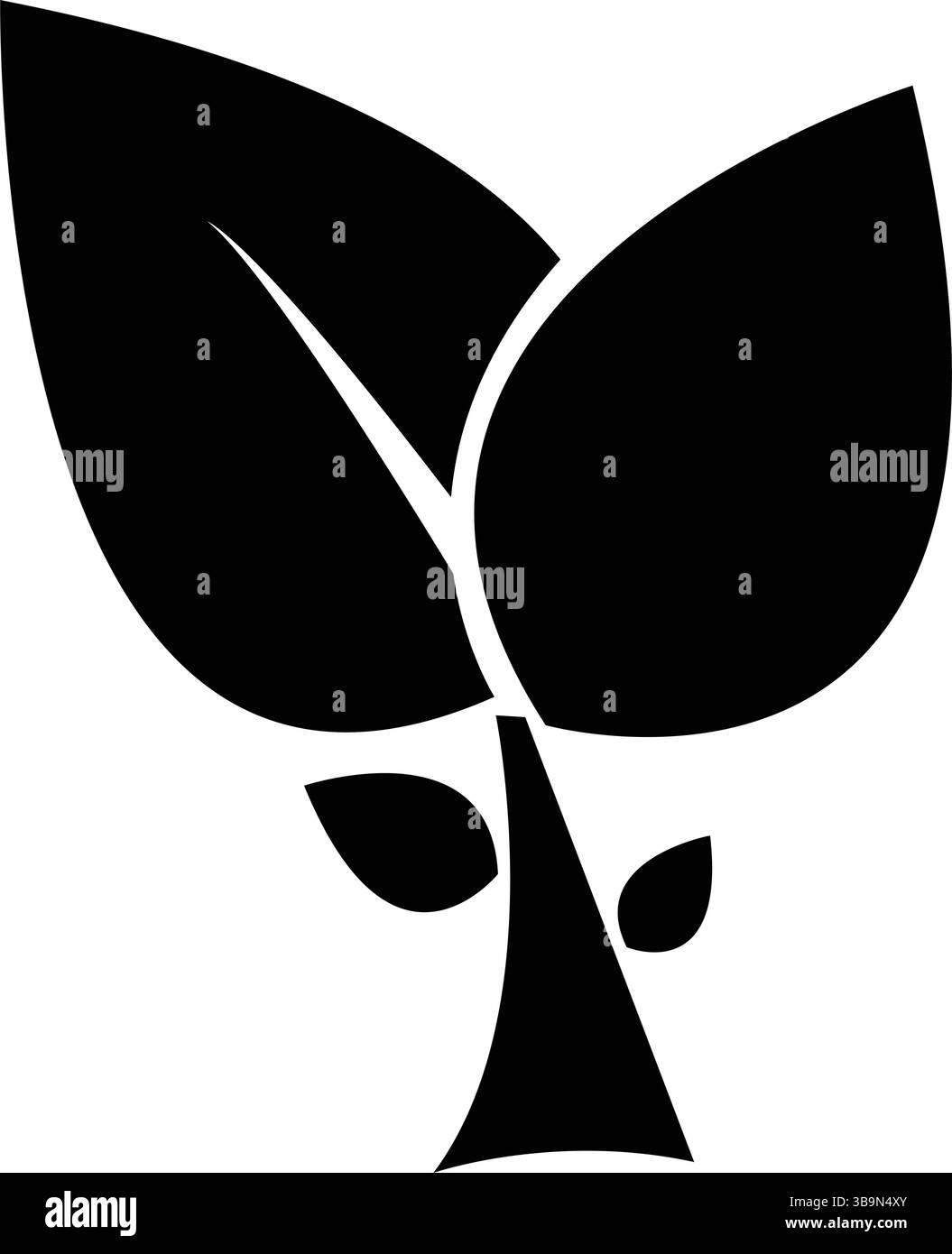 Leaves thin icon. Symbol collection in transparent background. Editable ...