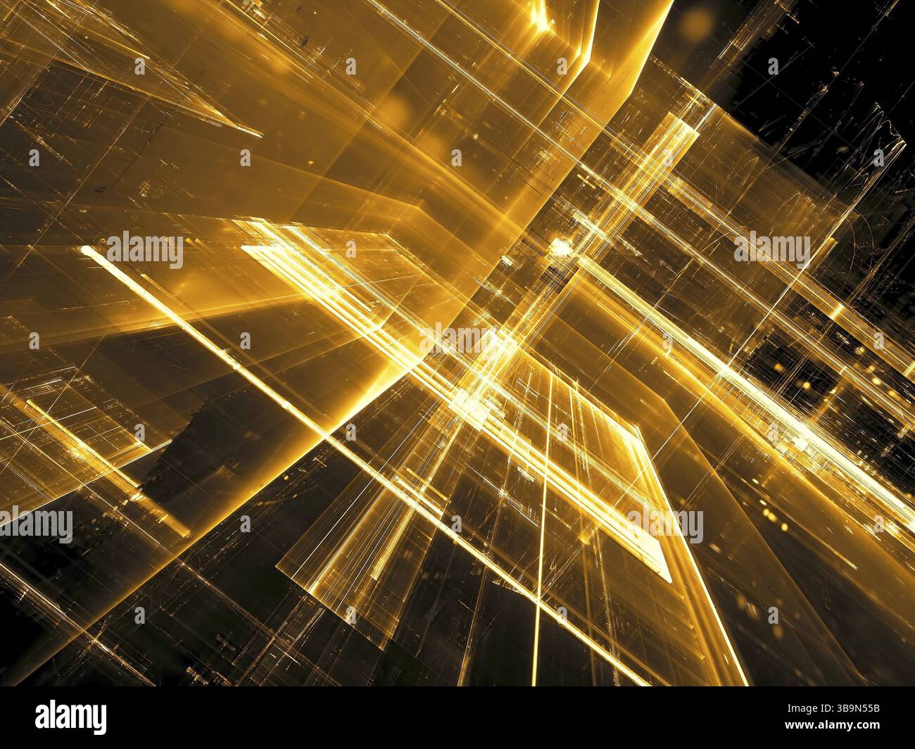 Golden technology background - abstract computer-generated image ...