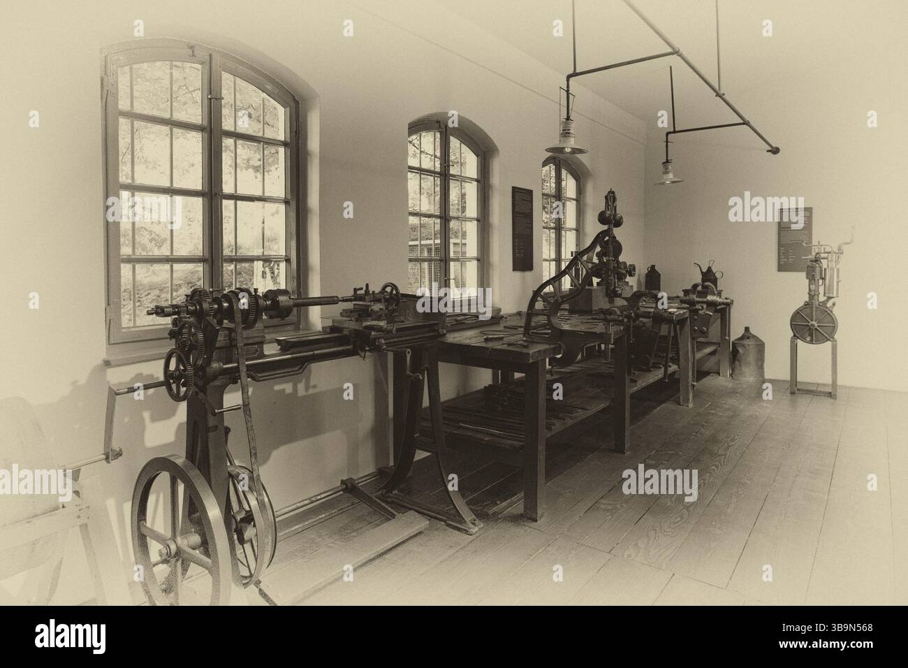 Interior photo, first vehicle engine, grandfather clock, former ...