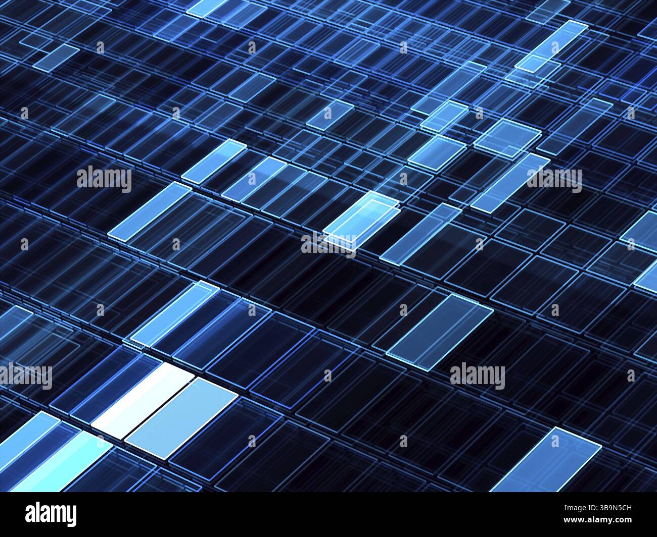 Abstract diagonal rectangle grid - computer-generated image. Simple sci ...