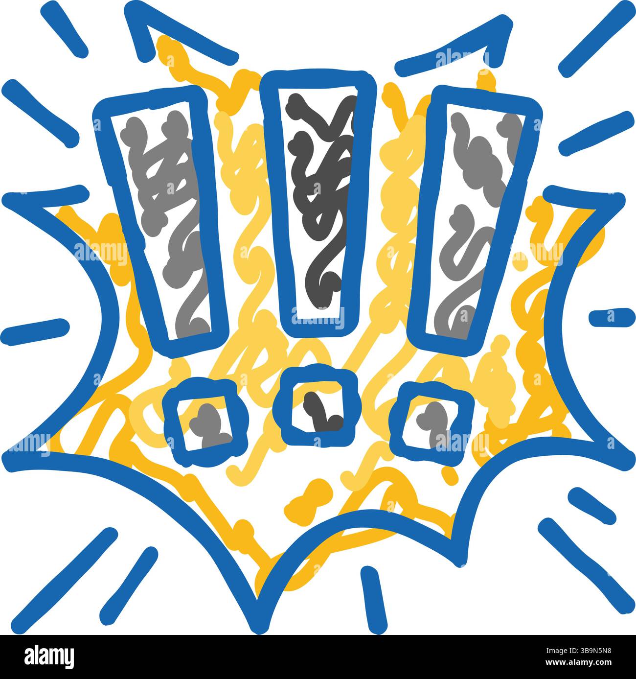exclamation mark alert icon doodle illustration Stock Vector Image ...