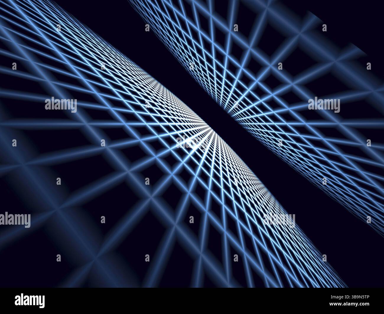 Abstract simple tech background - computer-generated image. Fractal geometry - floor and ceiling ...