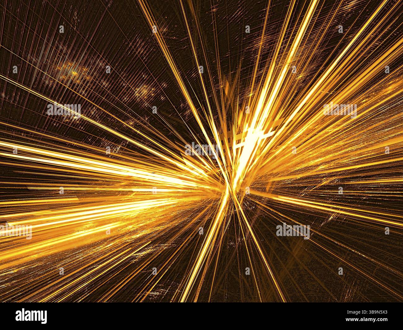 Abstract rays burst - computer-generated image. Fractal geometry ...