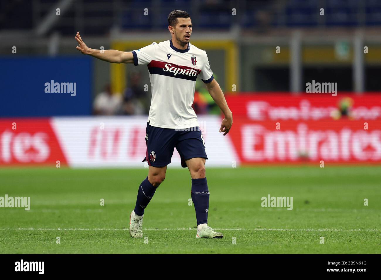 Milano, Italy. 09th May, 2025. Remo Freuler of Bologna Fc gestures ...