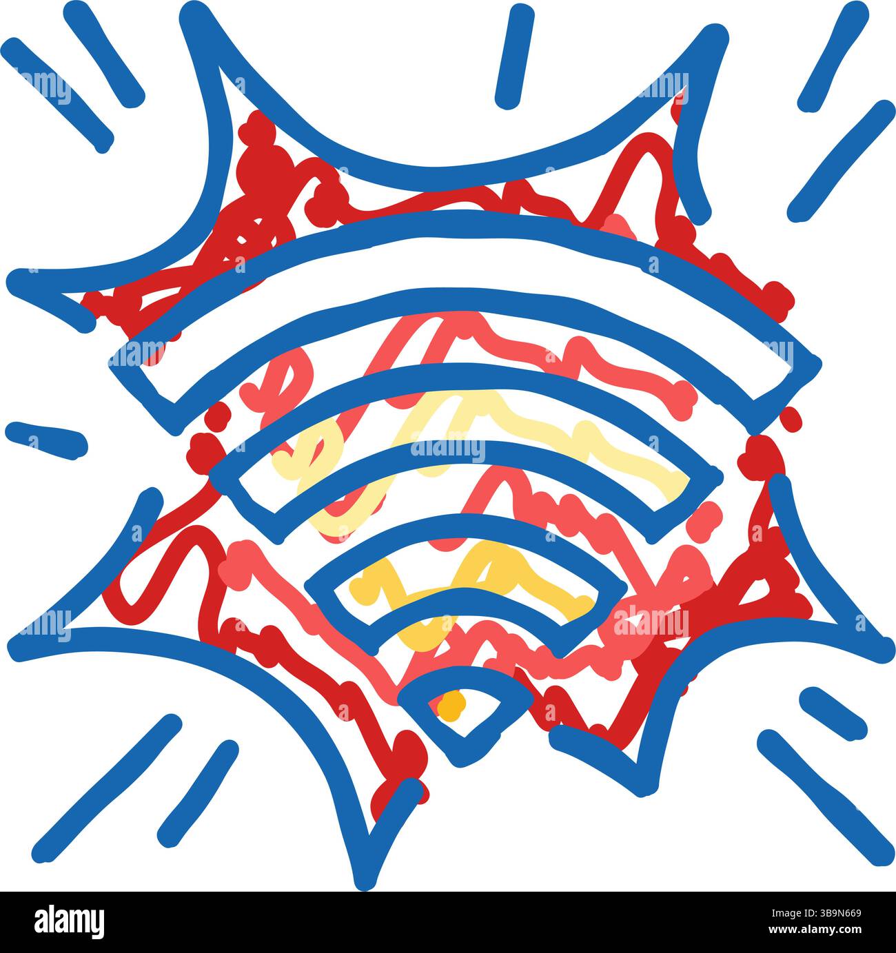 emergency signal alert icon doodle illustration Stock Vector Image ...