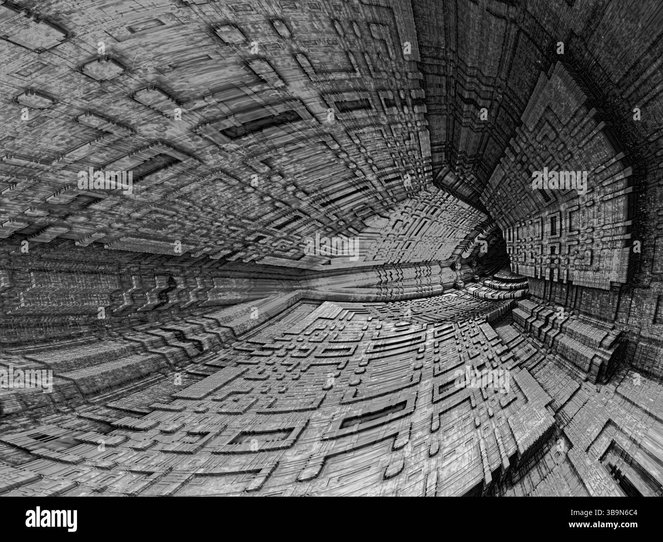 Absract tech style background - computer-generated fractal. 3D ...