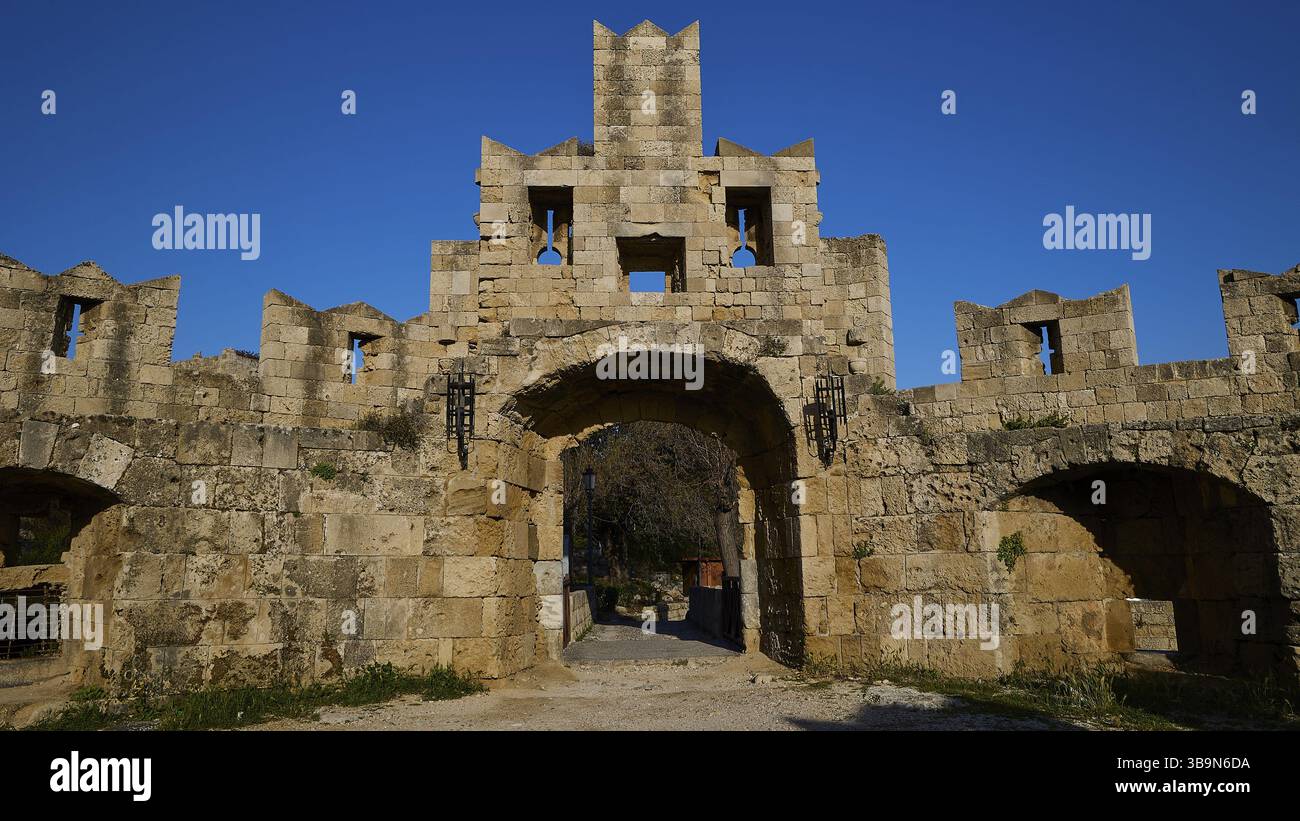 St Paul's Gate, entrance gate of a medieval castle with stone facade ...