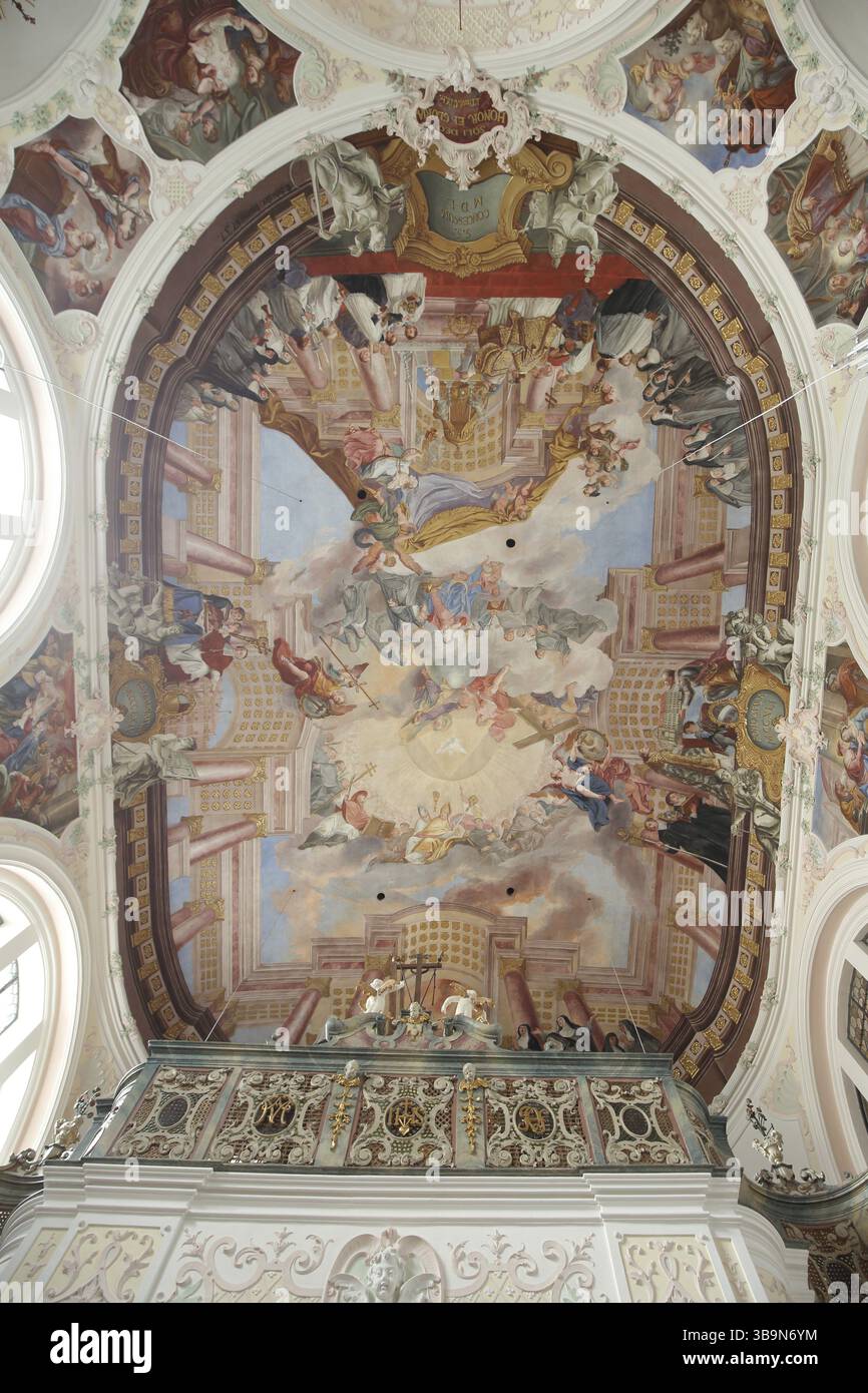 Ceiling fresco to Trinity, Francis of Assisi, Mary Magdalene, biblical ...