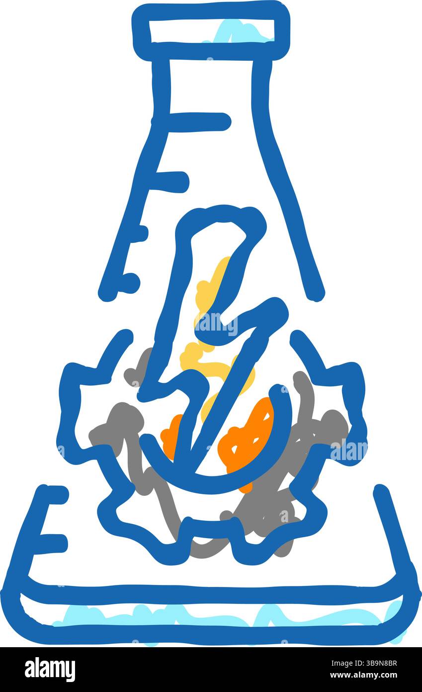 catalyst chemical reactions icon doodle illustration Stock Vector Image ...