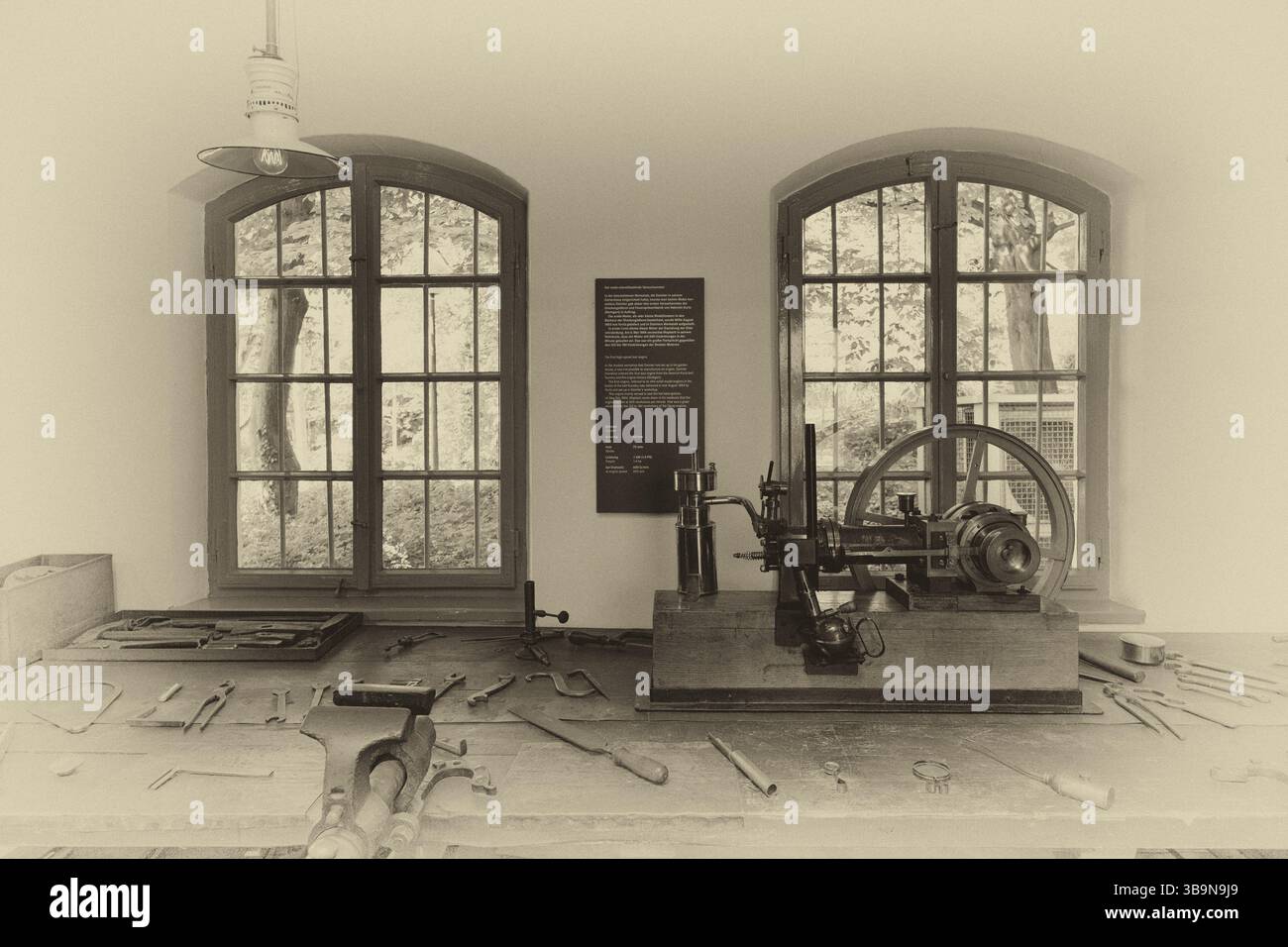 Interior photo, first vehicle engine, grandfather clock, former ...
