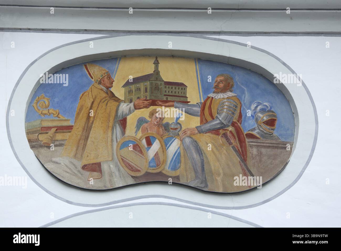 Fresco with Count Hartmann IV of Dillingen and his son Hartmann V ...