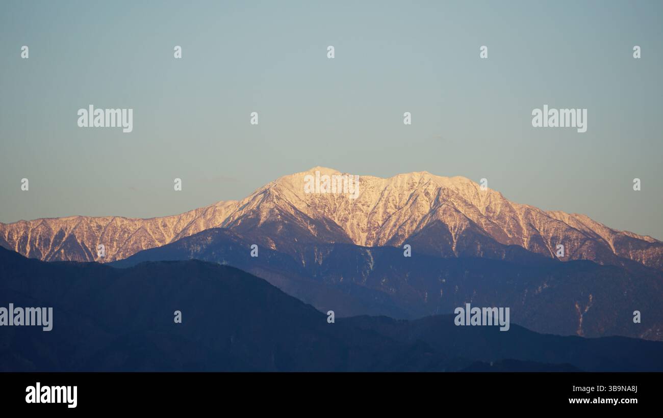 Japanese Alps winter hiking on snowy mountains of Kisokoma Stock Photo ...
