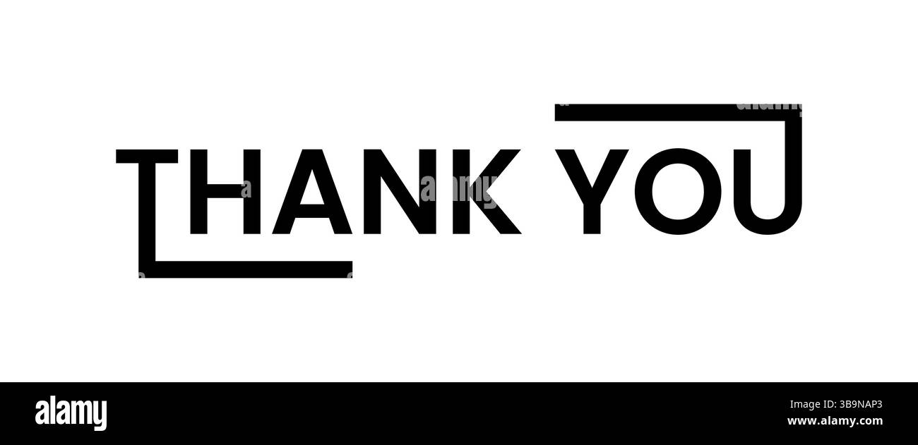 thank you black lettering typography vector design Stock Vector Image ...