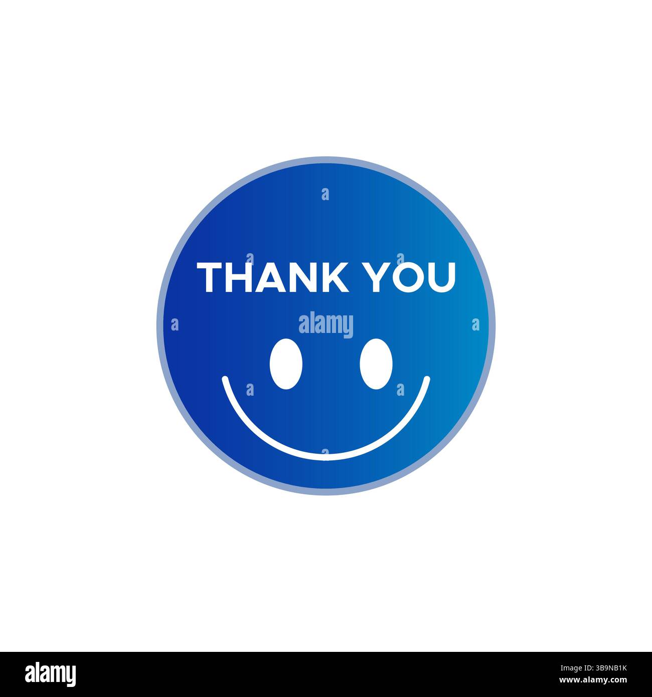 thank you letters with smiling emoji round circle design Stock Vector ...