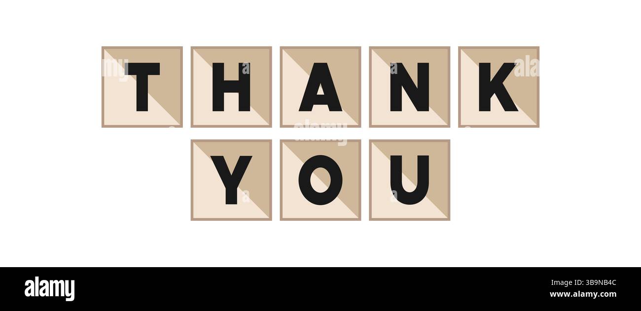 thank you bold black letters in blocks vector design Stock Vector Image ...