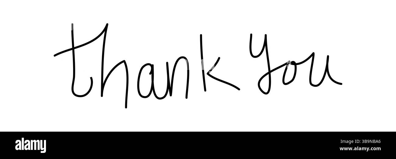 Handwriting Black Thank You Text on White Background Stock Vector Image ...