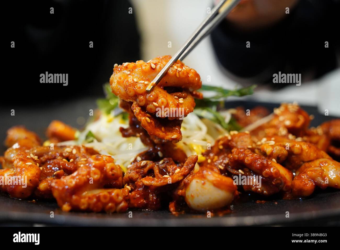 Korean Spicy Stir-Fried Webfoot Octopus (Jjukkumi Bokkeum Stock Photo ...