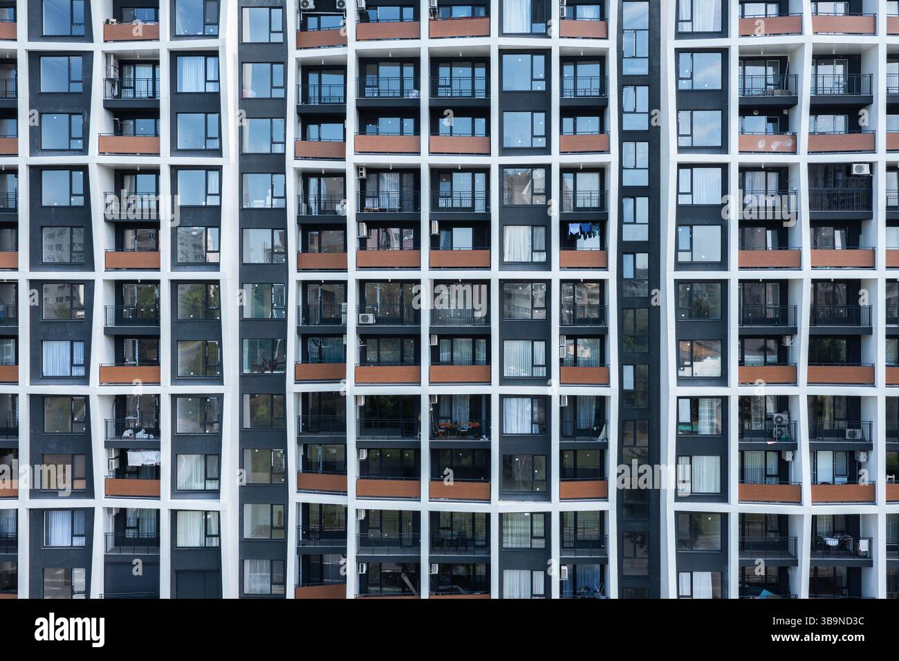 Aerial view to a new modern residential buildings in Burgas, Bulgaria ...