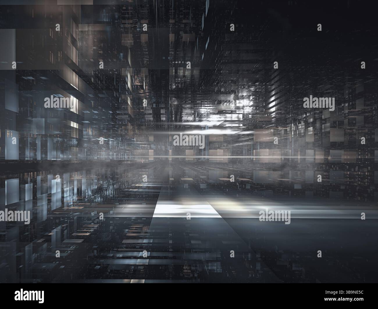 Abstract dark and gloomy sci fi or high tech background - computer ...