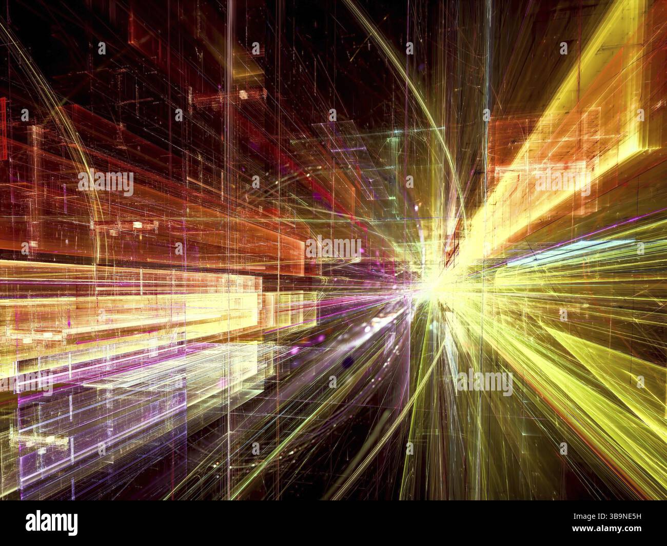 Abstract technology perspective background - computer-generated 3d ...