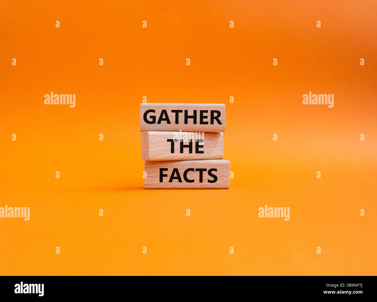 Gather the facts symbol. Wooden blocks with words Gather the facts ...
