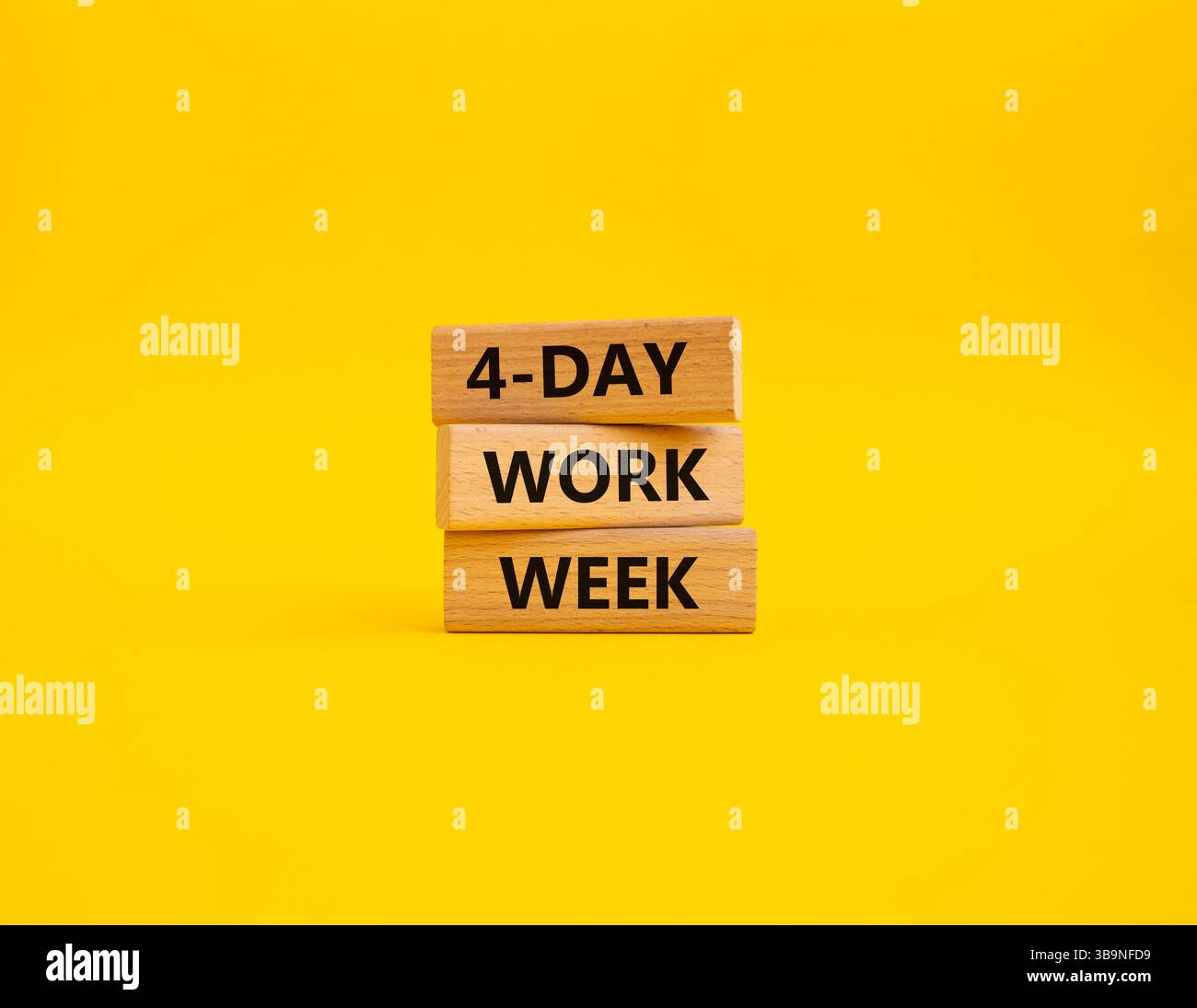 4-day work week symbol. Concept words 4-day work week on wooden blocks ...