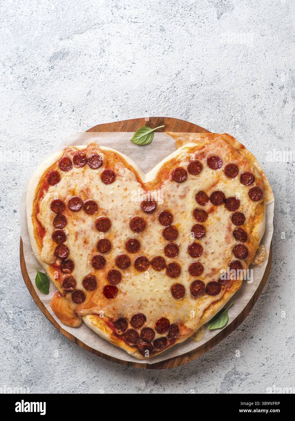 Father's day background with pizza in heart shape and dad word ...