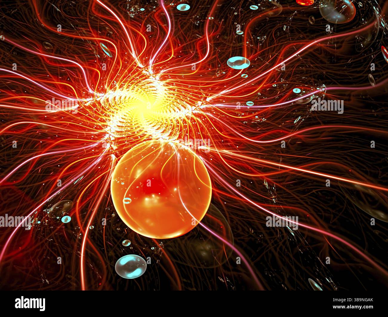 Abstract computer-generated background - chaos sopa bubbles or water ...