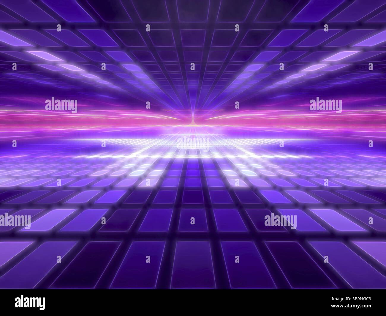 Tech background with blur, neon light and perspective effect - abstract ...