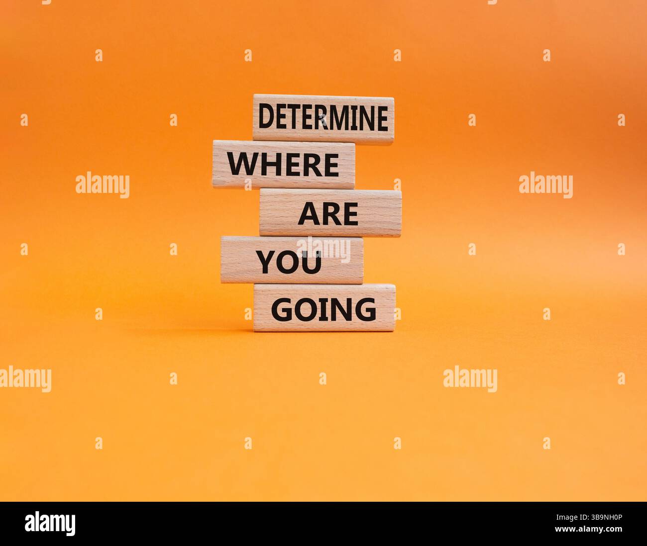 Determination symbol. Wooden blocks with words Determine where you are ...
