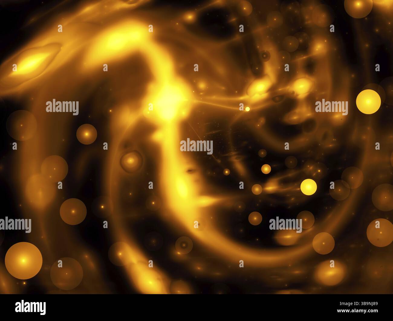 Abstract golden blur - computer-generated image. Fractal geometry ...