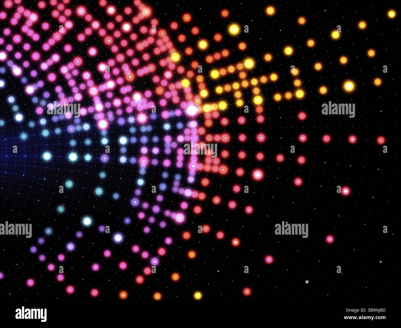 Dark background with glowing dots. Fractal - abstract illustration ...
