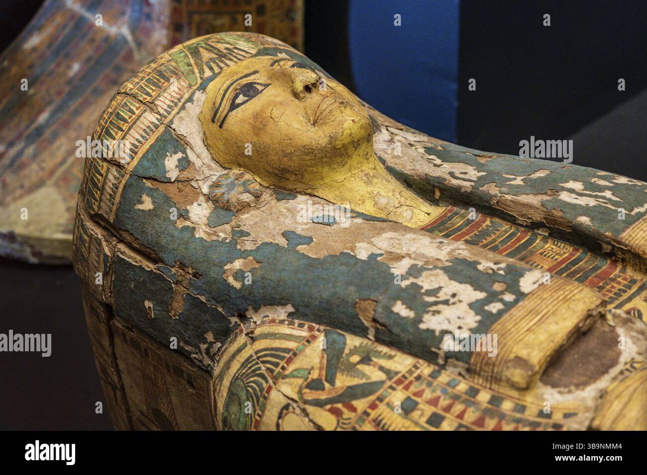 Anthropomorphic mummy coffin of Anet, wood, Deir el-Medina, 20 Dynasty ...
