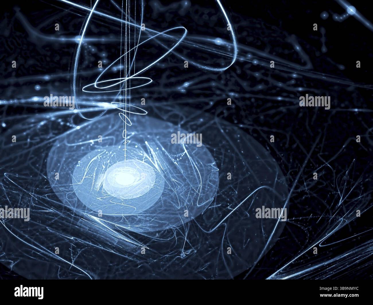 Abstract blue fractal background - computer-generated image. Digital ...