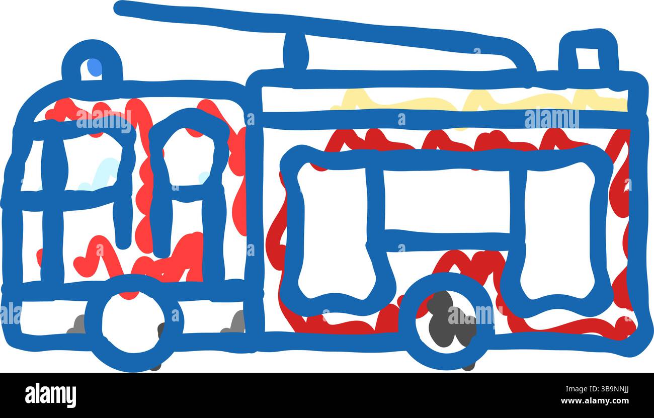 fire engine emergency icon doodle illustration Stock Vector Image & Art ...