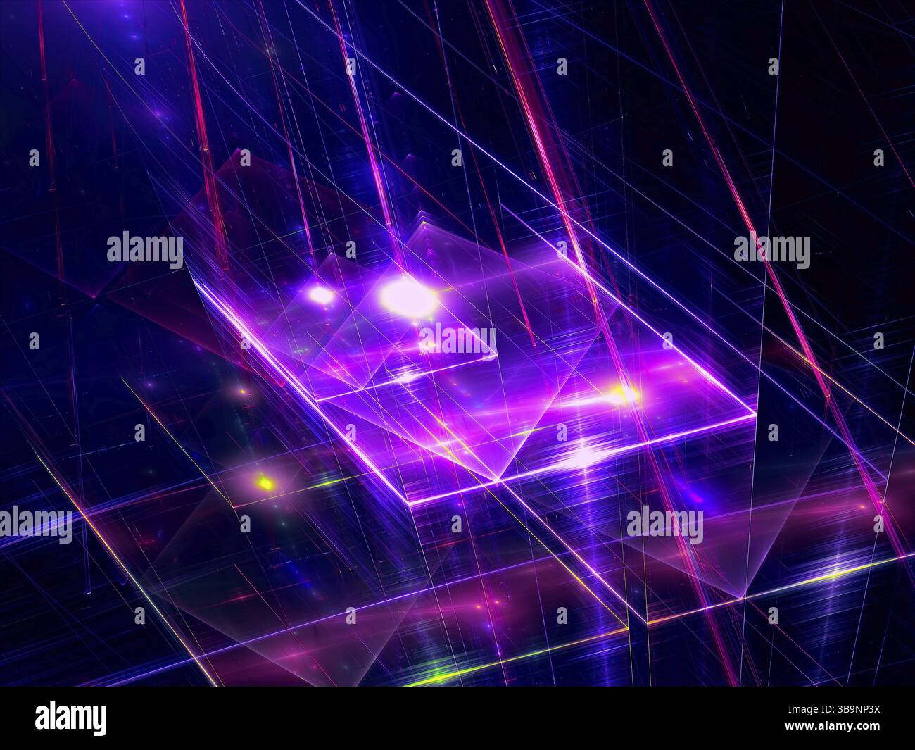 Technology blue and purple fractal background - computer generated ...