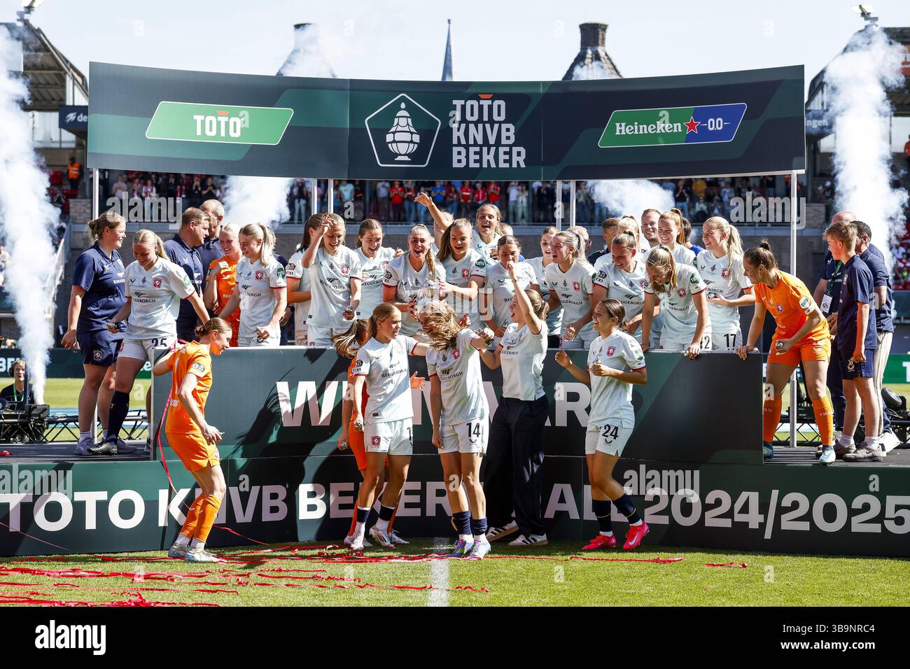 ROTTERDAM - FC Twente players celebrate winning the cup during the KNVB ...