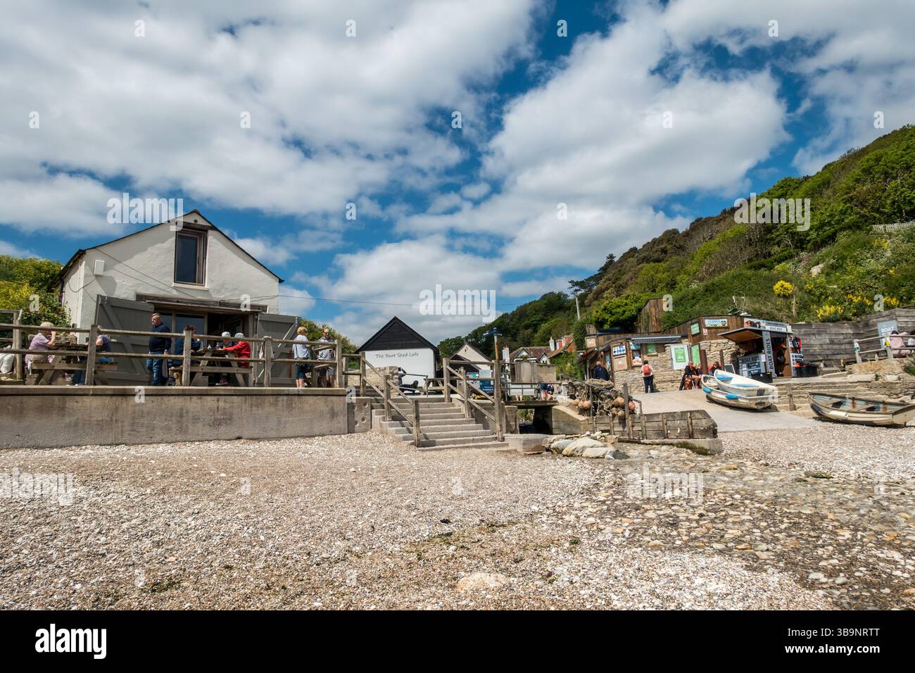 The pebble beach at Lulworth Cove Stock Photo - Alamy