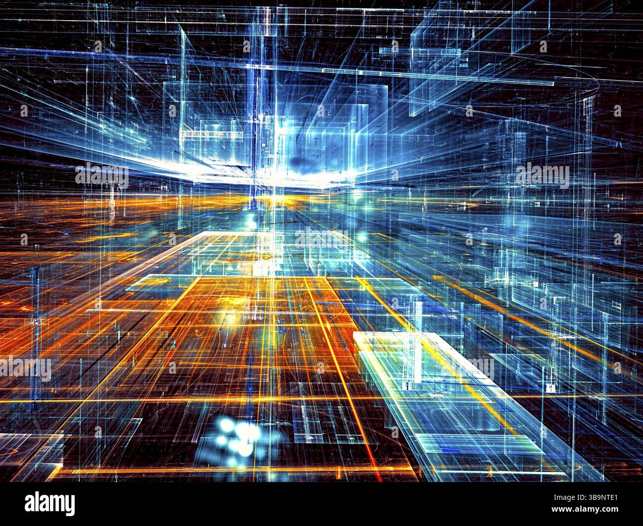 Modern technology background with light effects - abstract computer ...