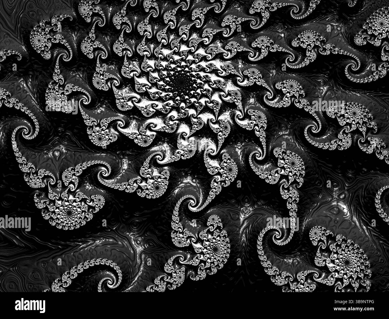 Spiral fractal background - abstract computer-generated image. Digital ...