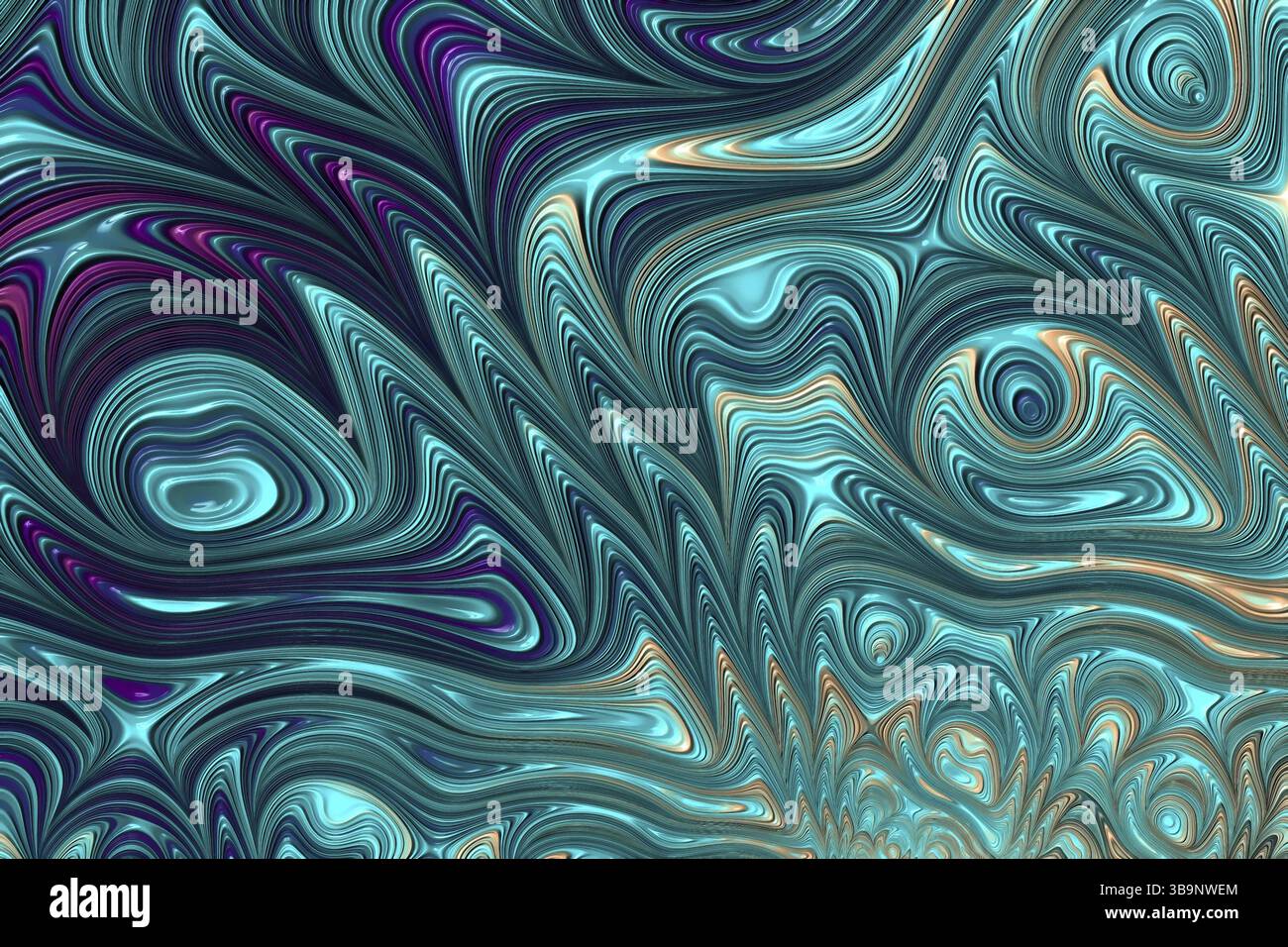 Abstract wavy background - computer-generated image. Fractal geometry ...