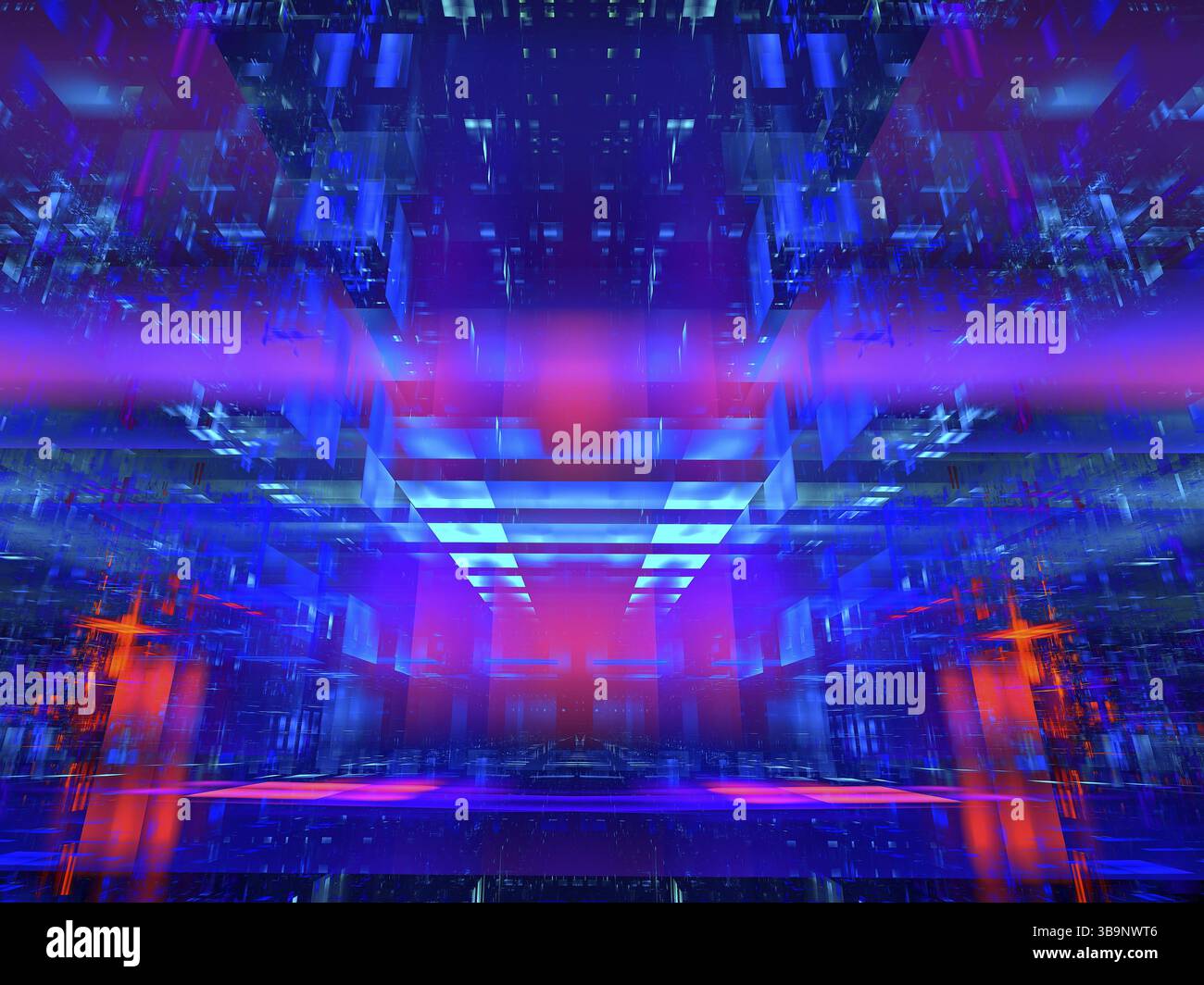 Blue and purple background with perspective effect in cyber punk style ...